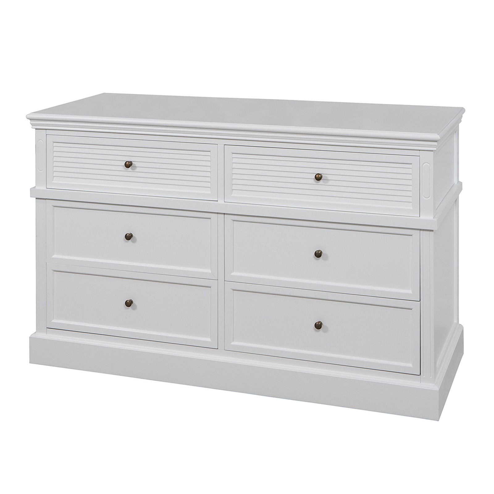 Shop Hamptons Coastal Seaside 6 Drawer Dresser Tallboy Cabinet in WHITE ...