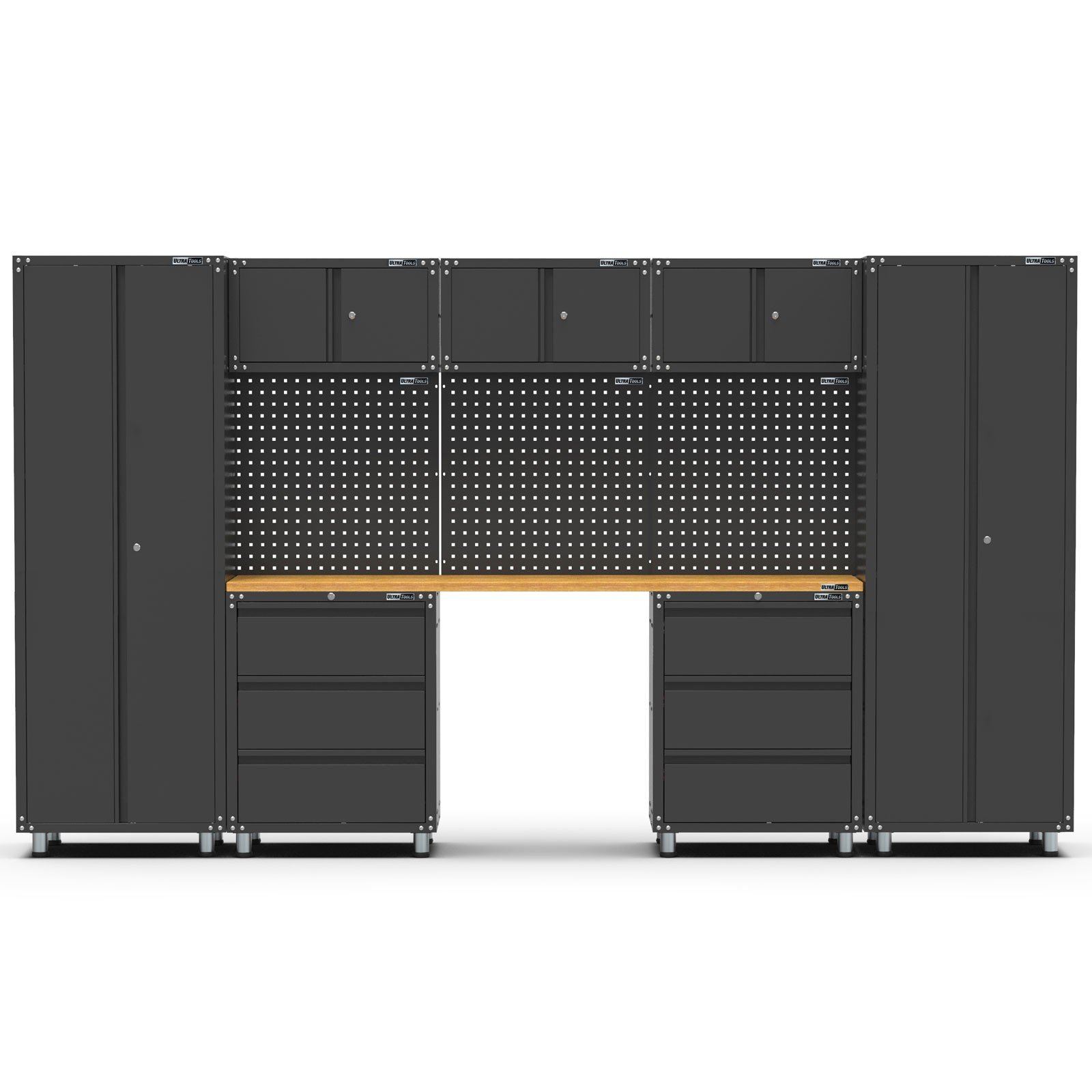 Shop UltraTools 3380mm x 480mm x 1870mm Black Workshop Garage Storage ...