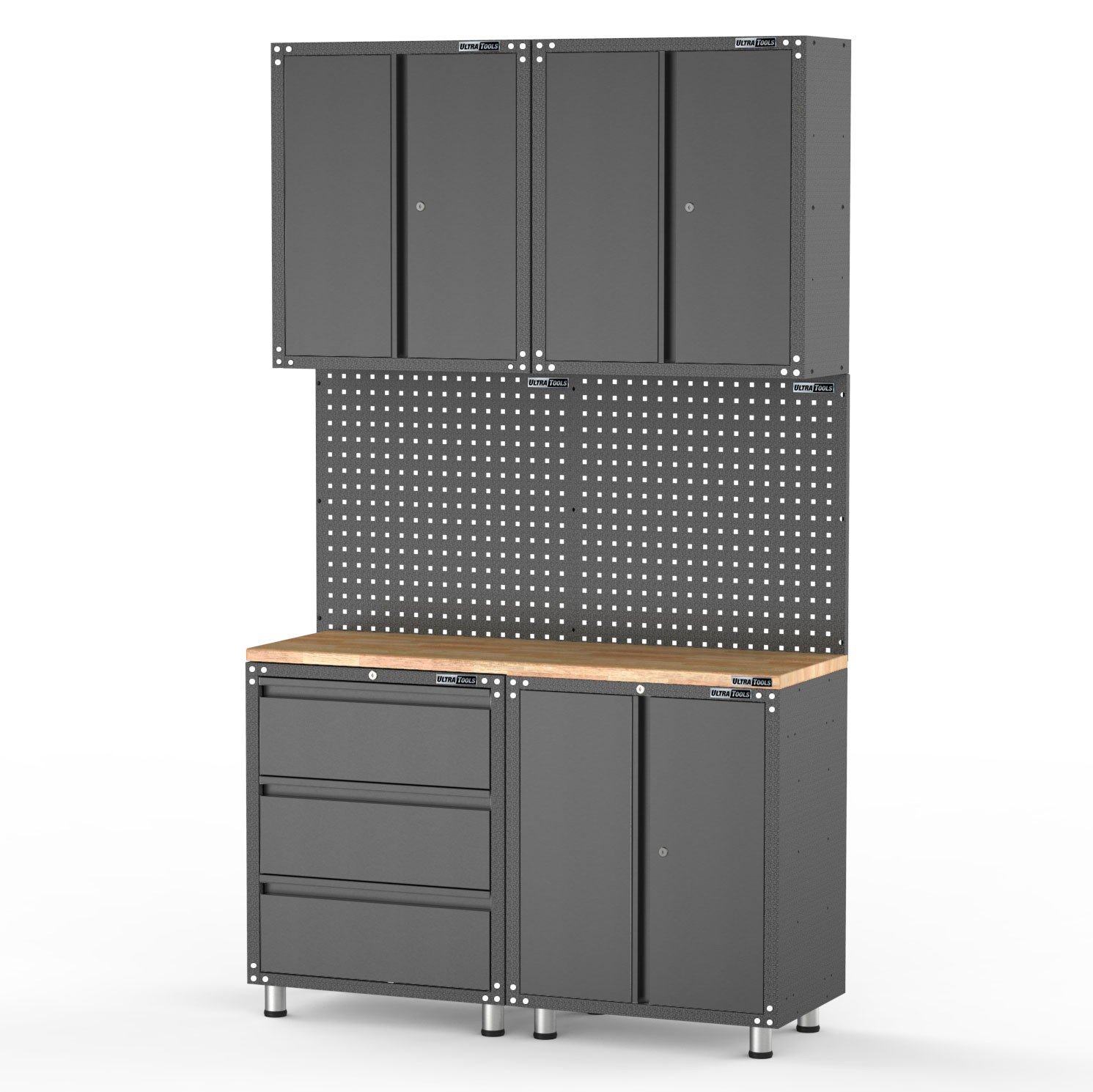 Shop UltraTools 1355mm x 480mm x 2319mm Black Workshop Garage Storage ...