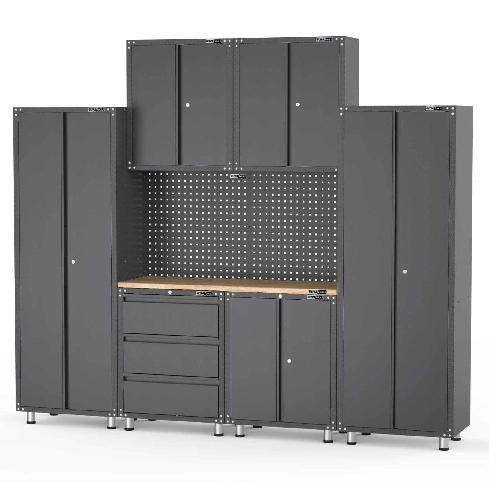 Shop UltraTools 2710mm x 480mm x 2319mm Black Workshop Garage Storage ...