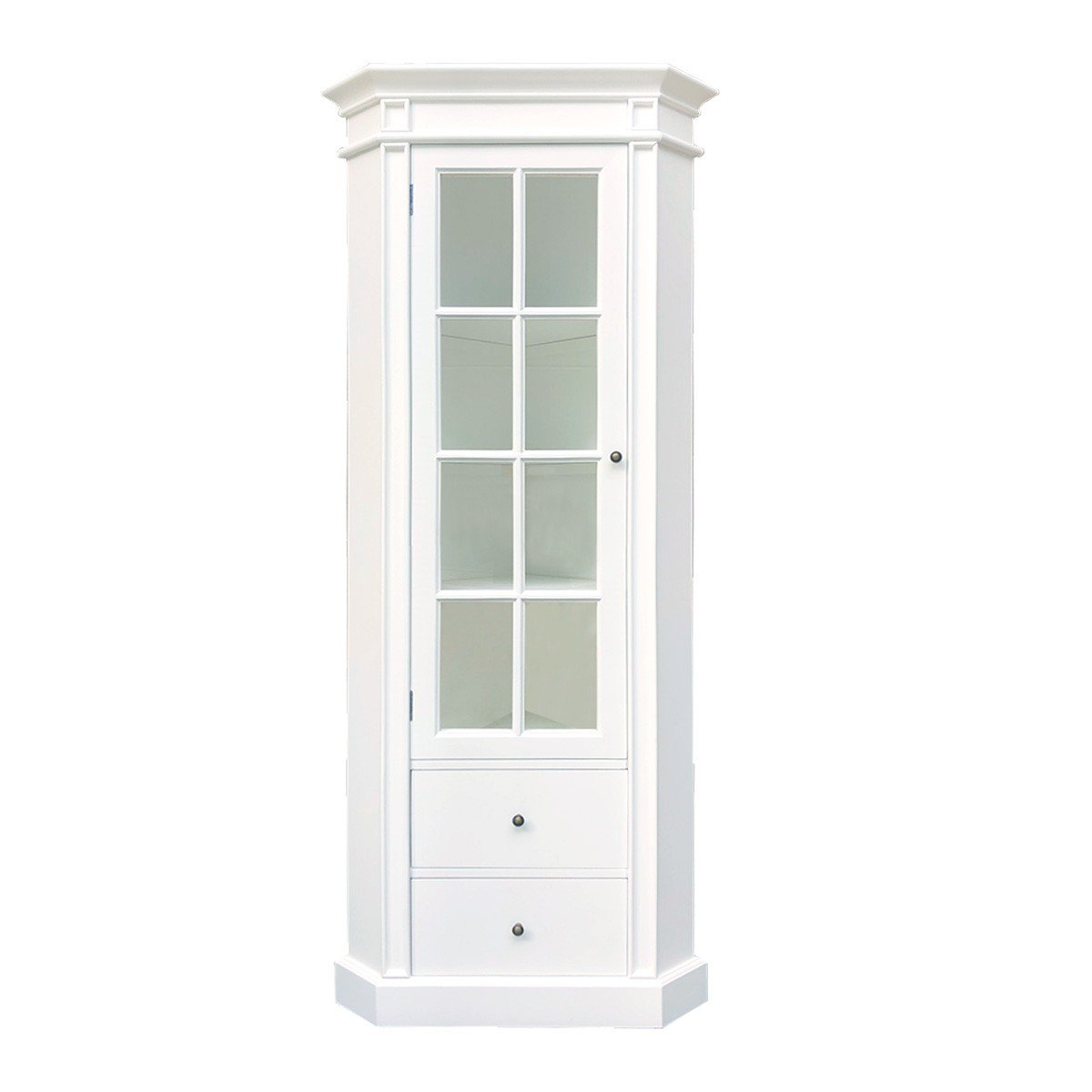 Shop Hamptons Halifax L Shape Corner Glass Door Display Cabinet Online