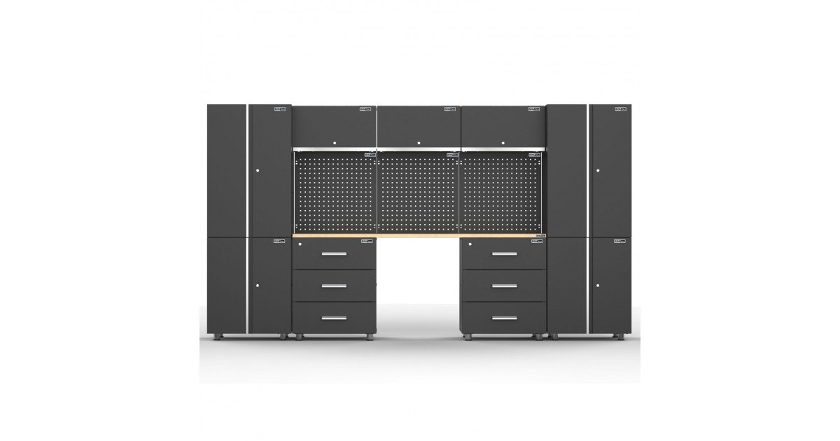 Shop UltraTools 3380mm x 480mm x 1870mm Black Workshop Garage Storage ...