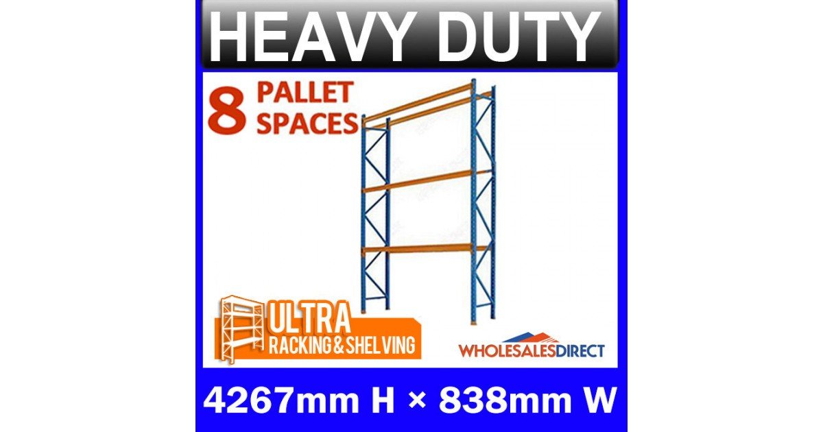 Shop ULTRA 4267mm H x 838mm Pallet Racking 8 Space Package - Dexion ...