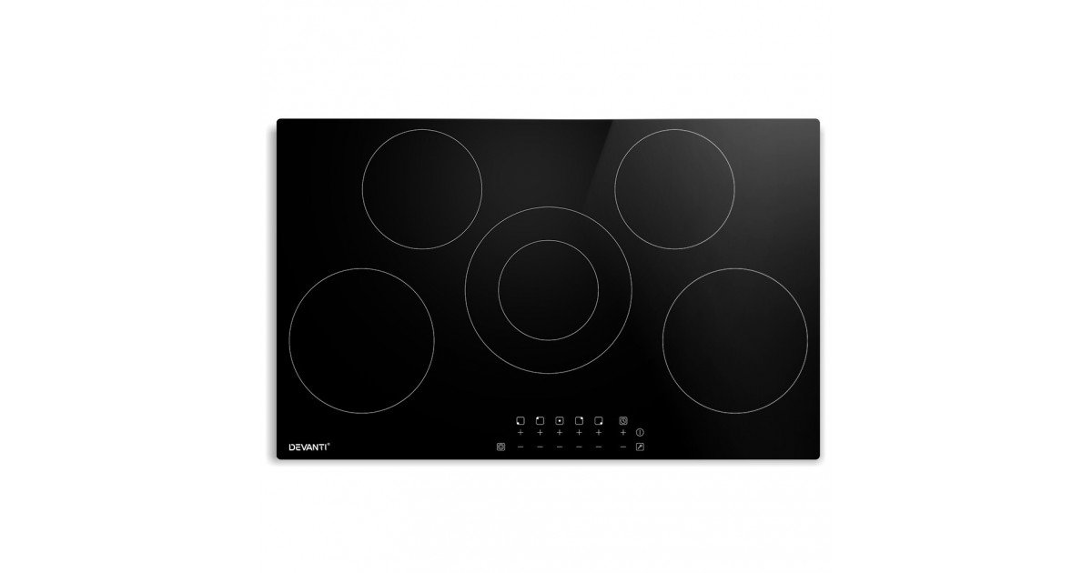 Shop Devanti 90cm Ceramic Cooktop Electric Cook Top 5 Burner Stove Hob ...