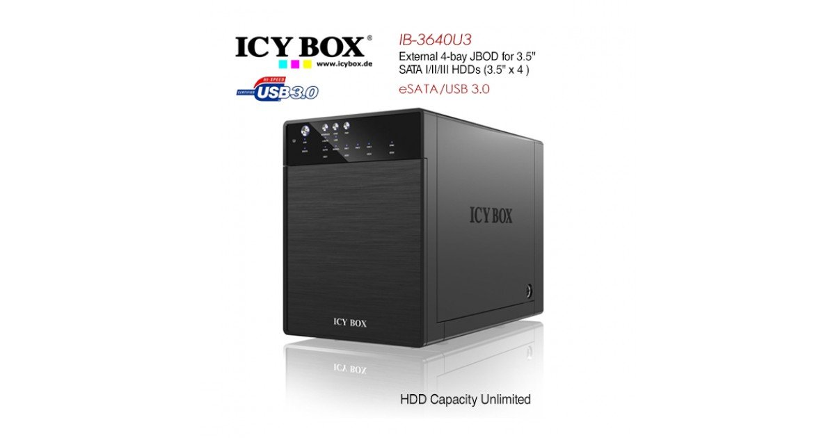 Shop ICY BOX IB-3640SU3 External 4-bay JBOD system for 3.5 Inch SATA ...