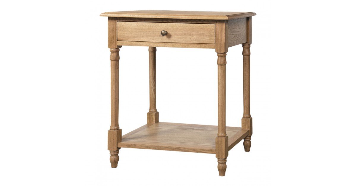 Shop French Style Bedside lamp stand with 1 drawer in White Online