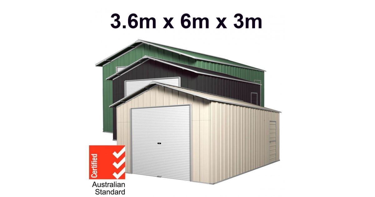 Shop Roller Door Garage 6m x 3.6m x 3m (Gable) Workshop Shed EXTRA High ...