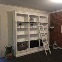 Shop French Provincial Hamptons Open Library Bookcase with Ladder White ...