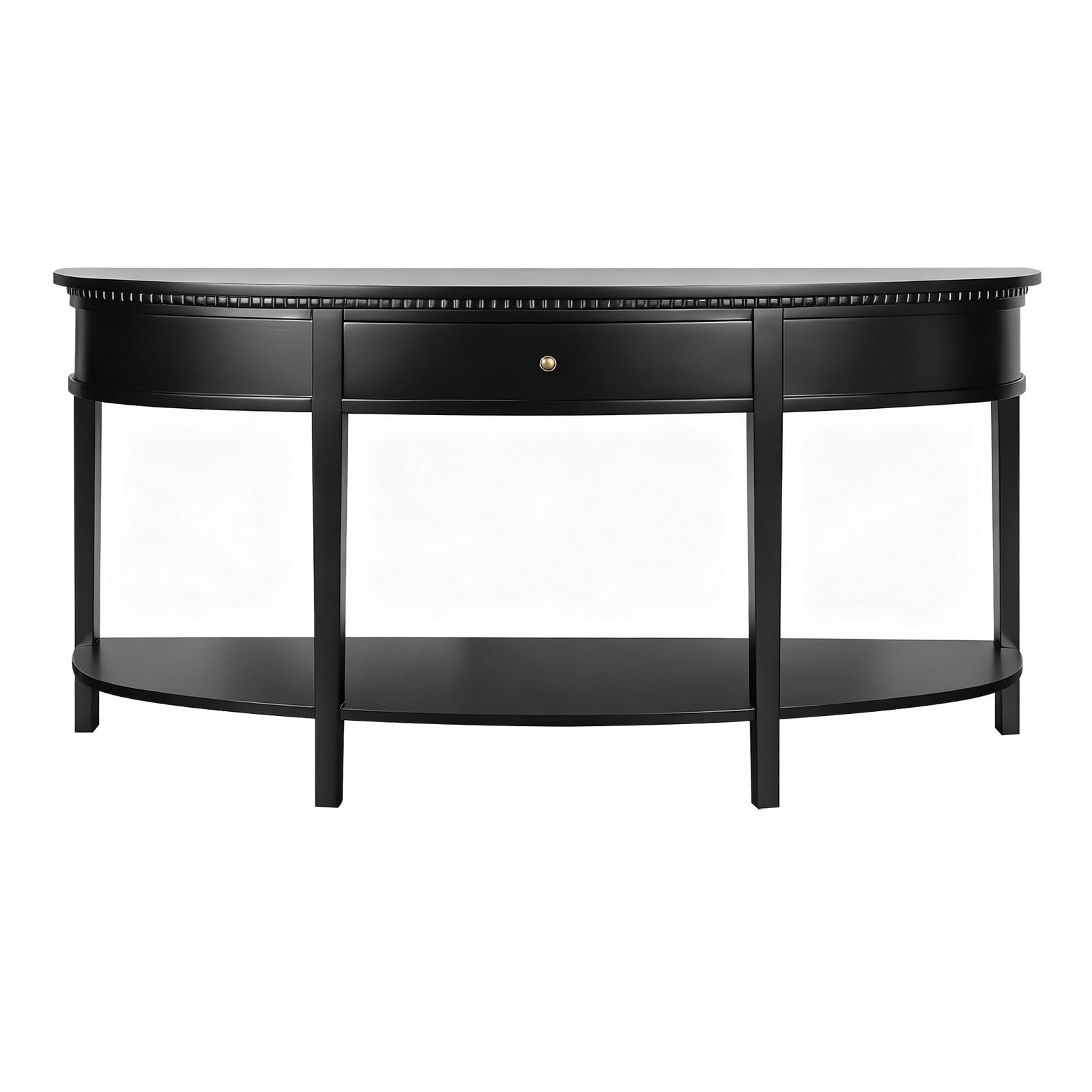 Shop New England Hamptons Half-Moon Curve Hallway Console Table in ...