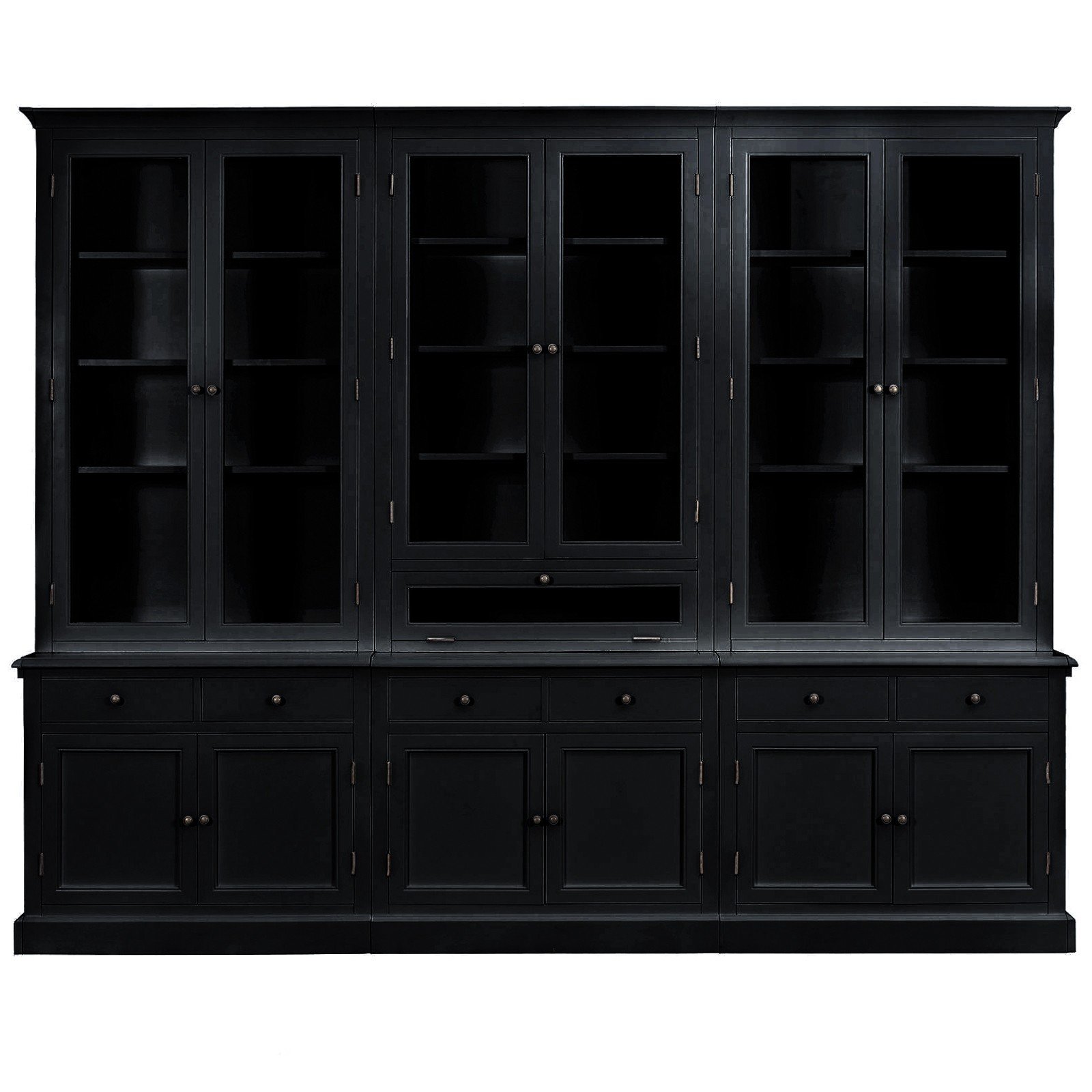 Shop Hampton Halifax Glass Door Hutch Display Buffet Cabinet Bookcase ...