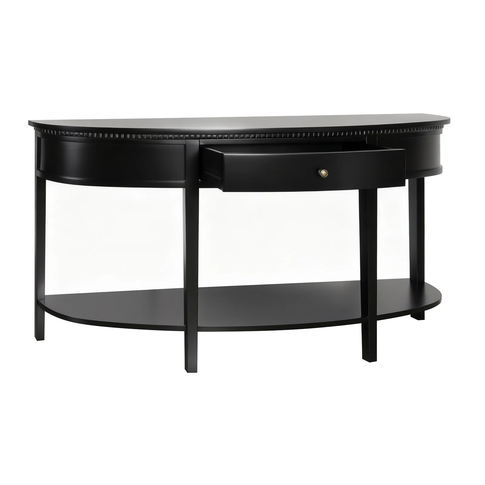 Shop New England Hamptons Half-Moon Curve Hallway Console Table in ...