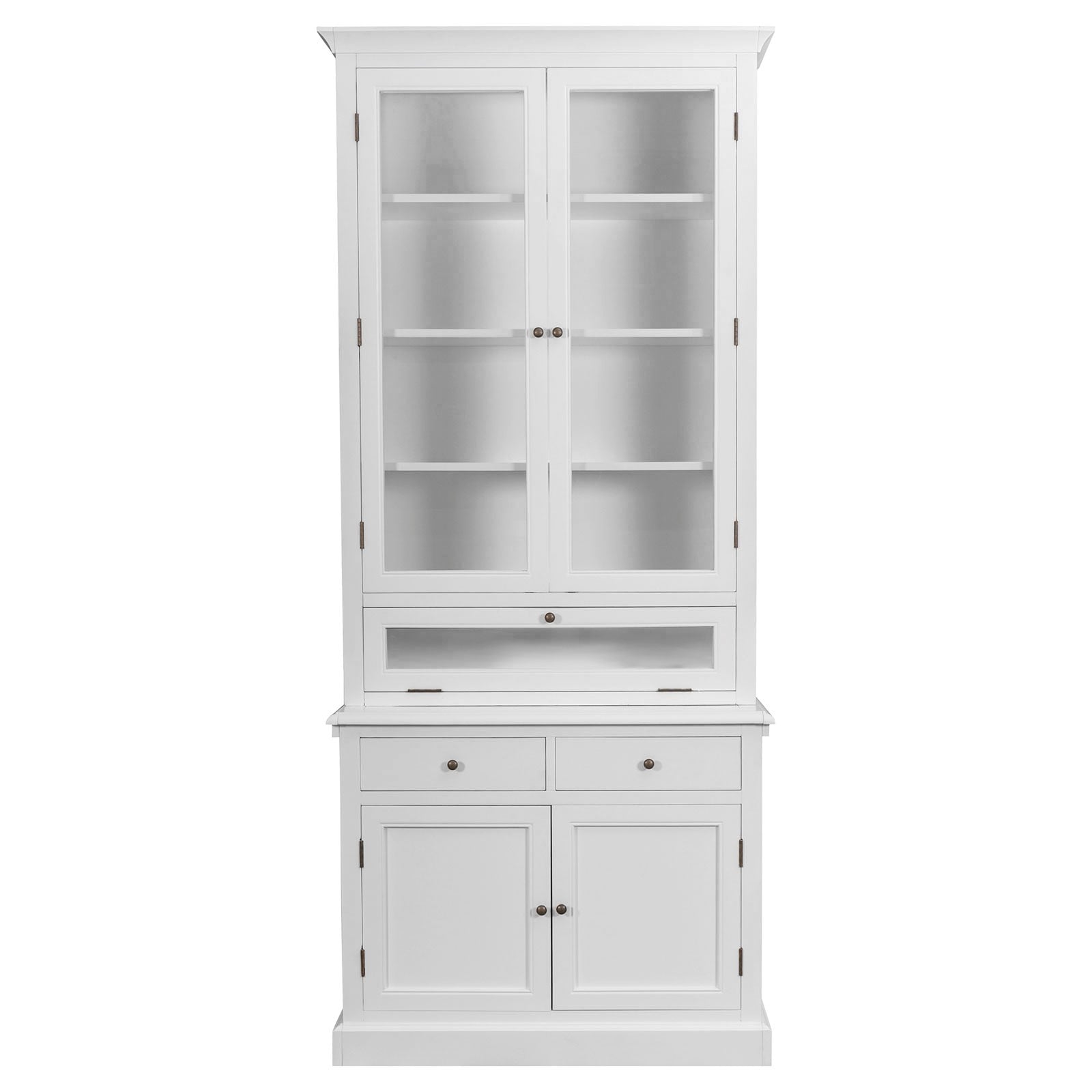 Shop Hampton Halifax Glass Door Hutch Display Buffet Cabinet Bookcase ...