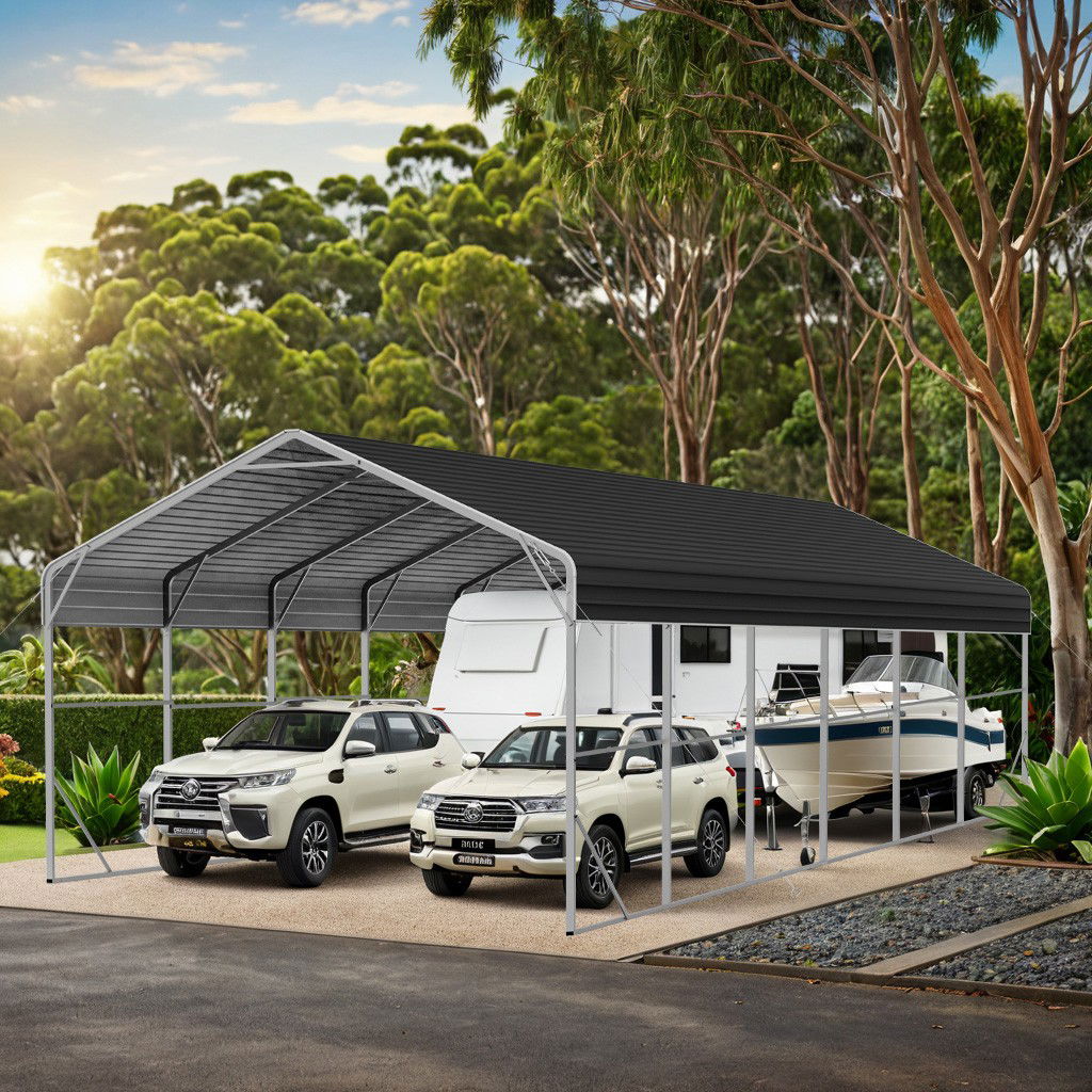 Shop Double Carport 6m x 12.03m x 4.14m Backyard Portable Vehicle ...