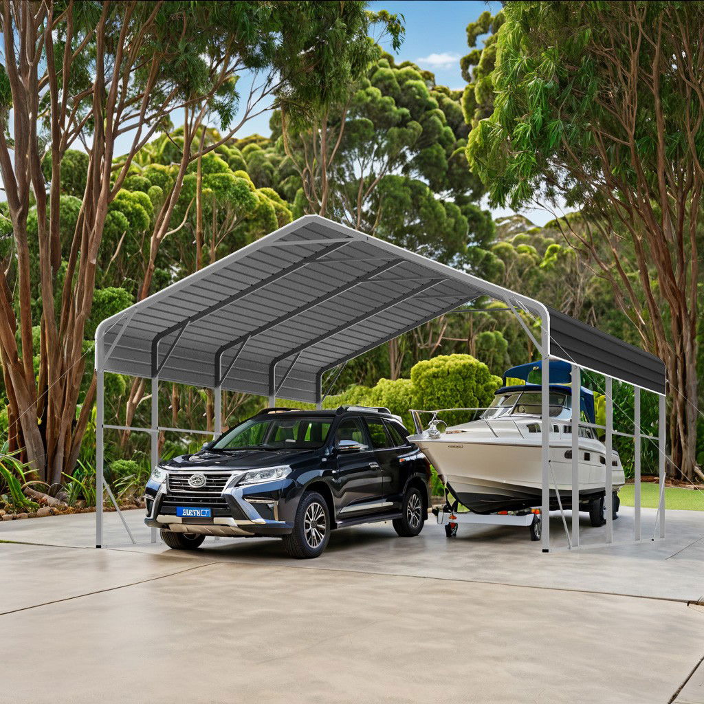 Shop Double Carport 6m x 7.53m x 4.14m Backyard Portable Vehicle & Boat ...