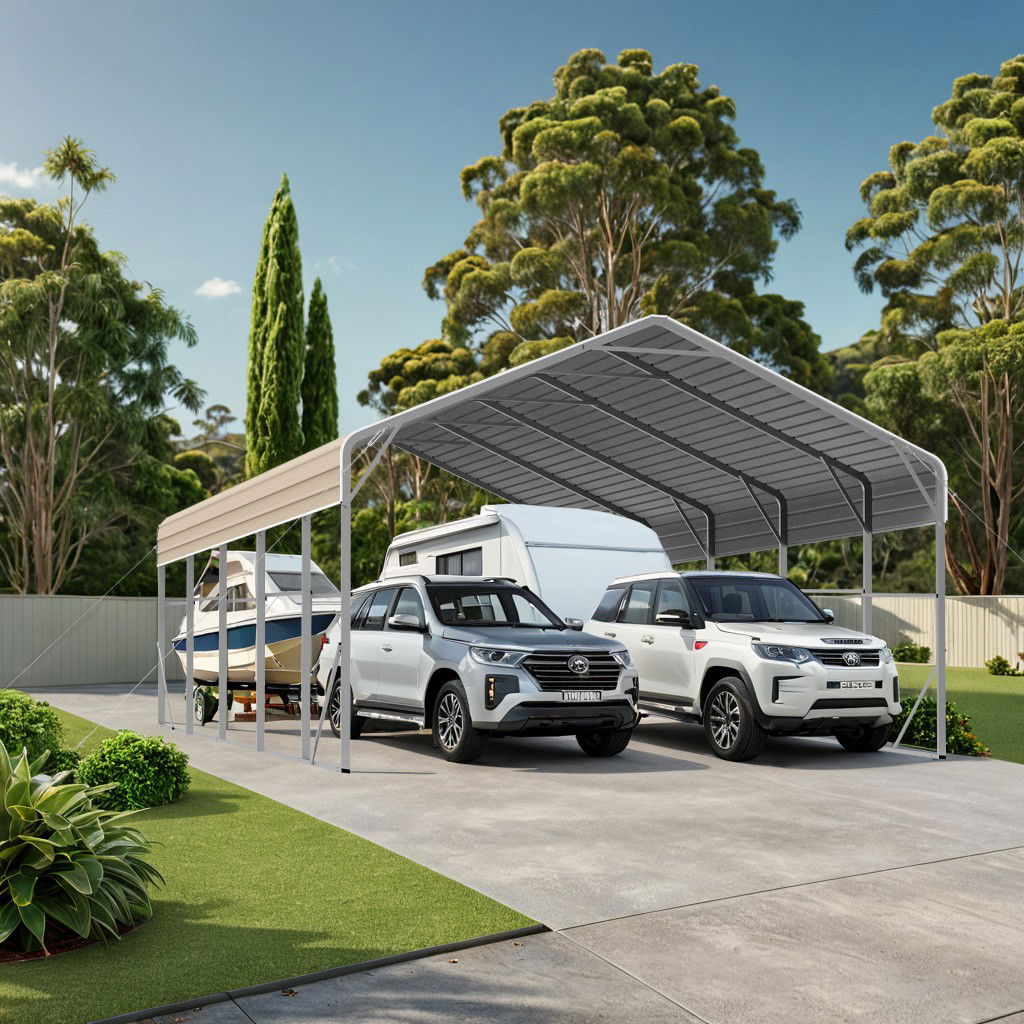 Shop Double Carport 6m x 9.03m x 4.14m Backyard Portable Vehicle & Boat ...