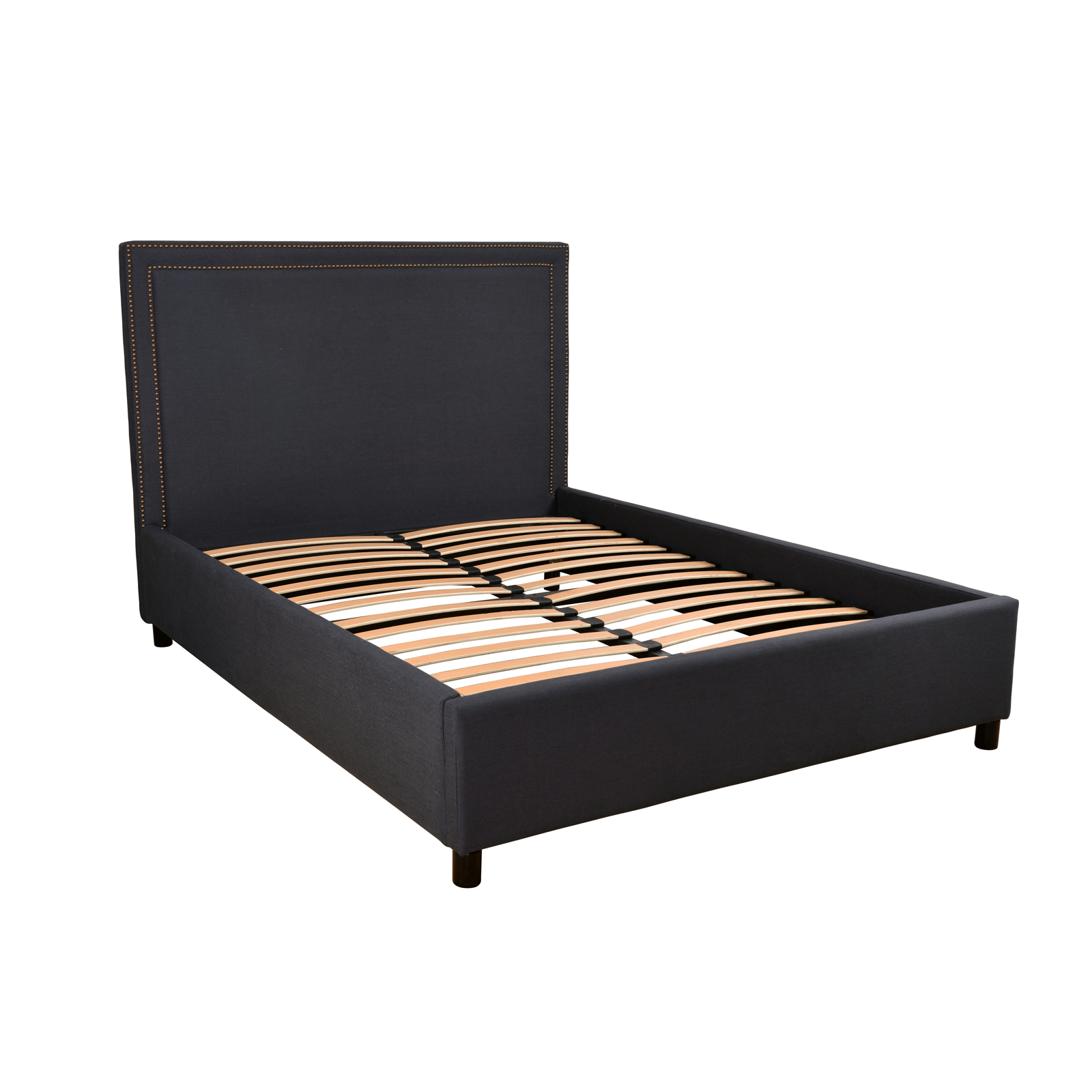 Shop Madeline Upholstered Studded Square Bed Frame Queen King Online