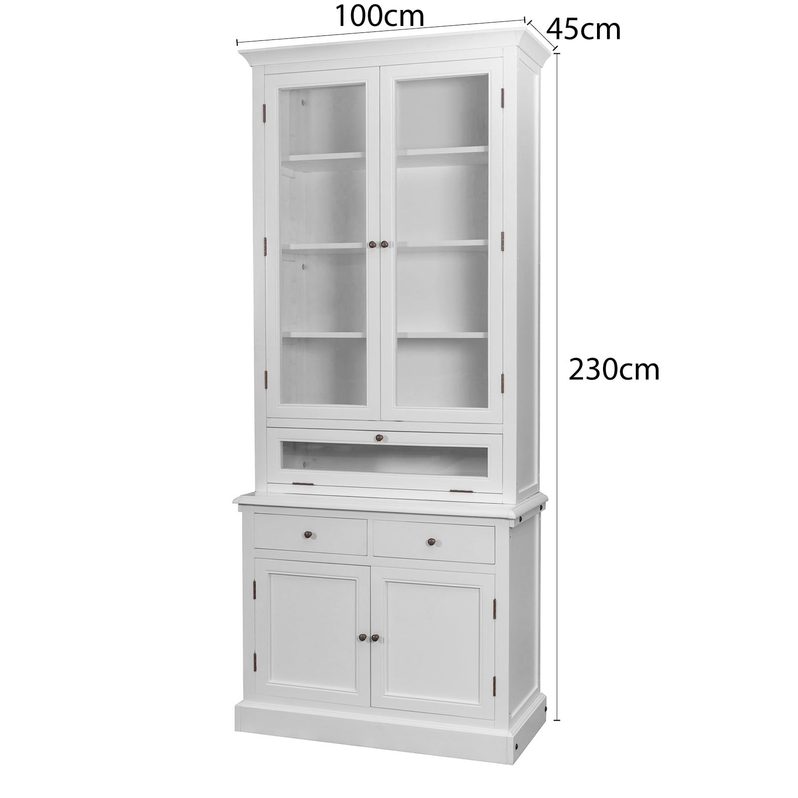 Shop Hampton Halifax Glass Door Hutch Display Buffet Cabinet Bookcase ...