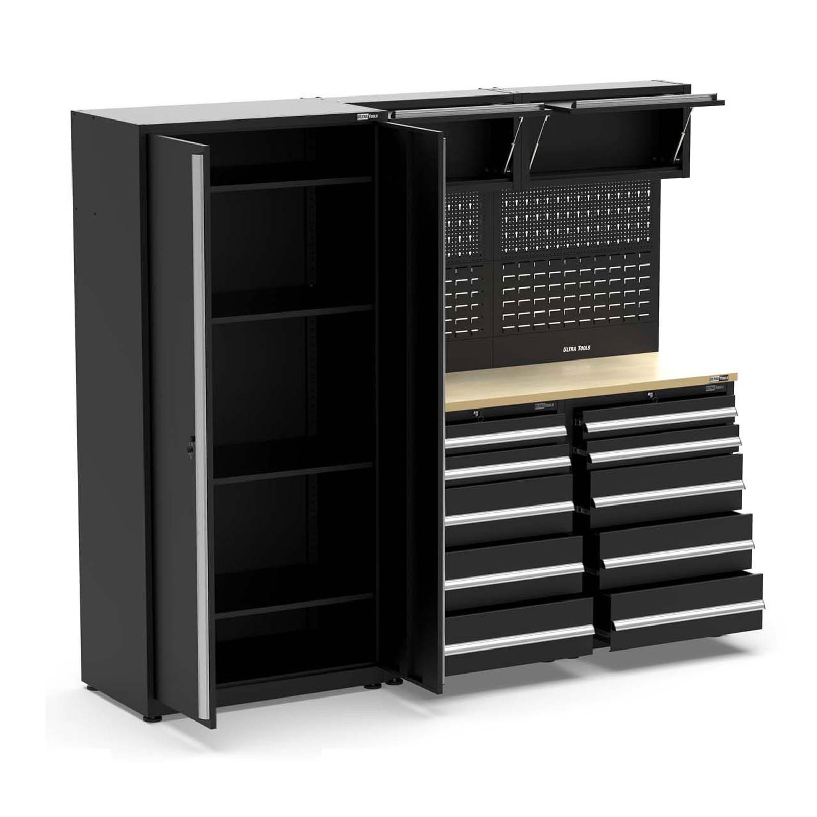 Shop UltraTools 2420mm x 550mm x 2025mm Black Economy Workshop Garage ...