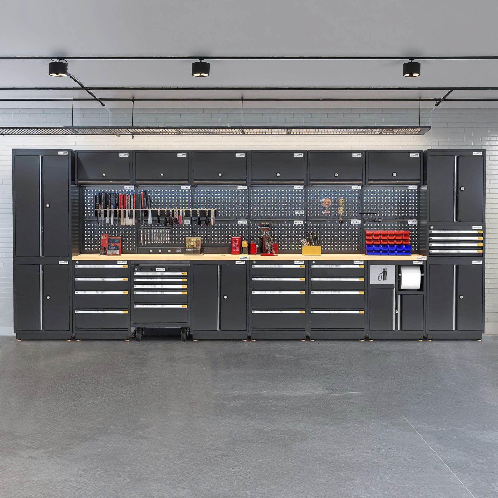 Shop UltraTools 4960mm x 580mm x 2020mm Black Semi-Industrial Workshop ...