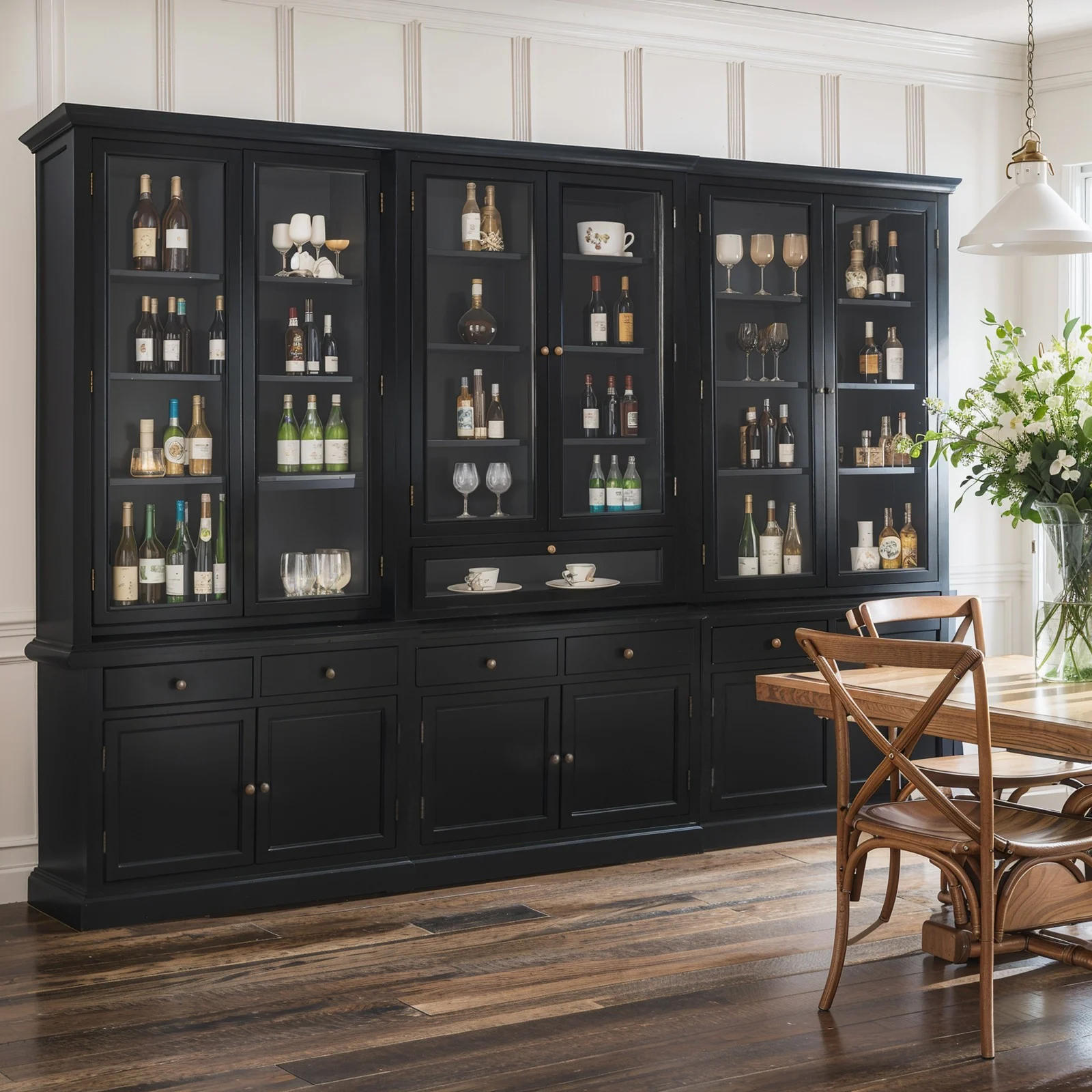 Shop Hampton Halifax Glass Door Hutch Display Buffet Cabinet Bookcase ...