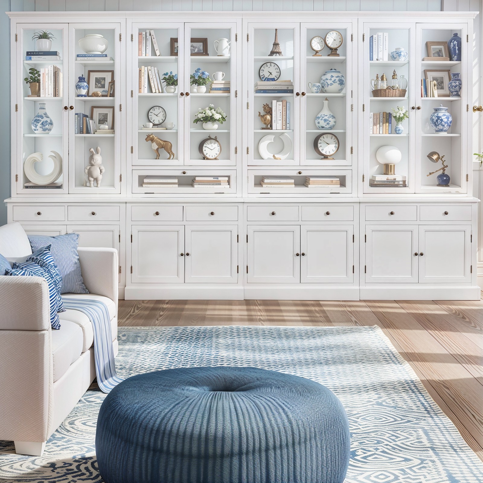 Shop Hampton Halifax Glass Door Hutch Display Buffet Cabinet Bookcase ...