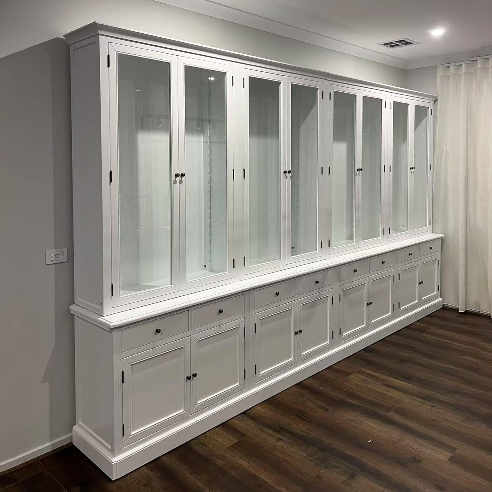 Shop Hampton Halifax Glass Door Hutch Display Buffet Cabinet Bookcase ...