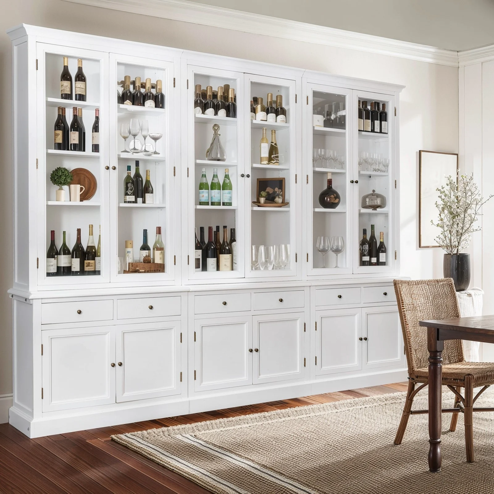 Shop Hampton Halifax Glass Door Hutch Display Buffet Cabinet Bookcase ...