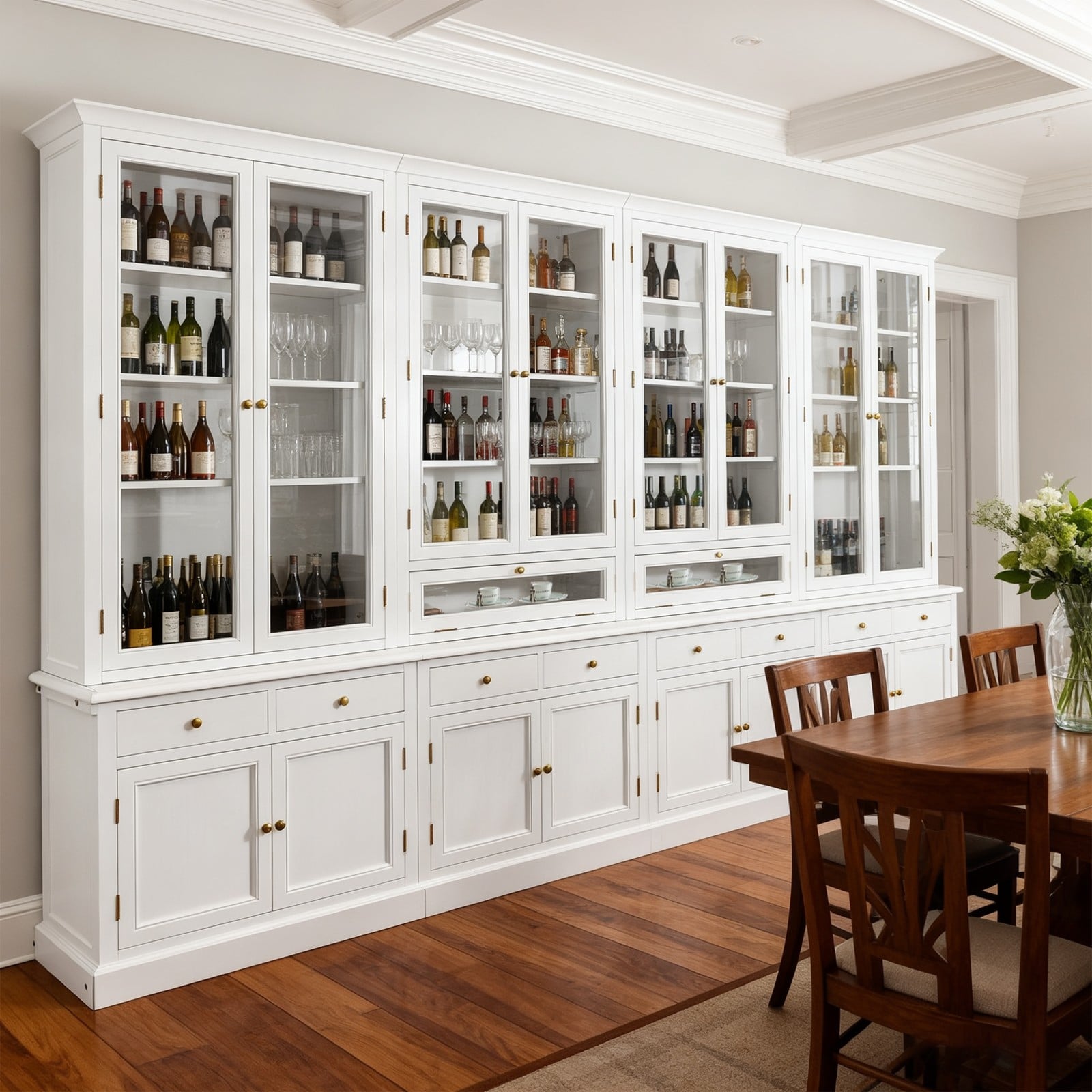 Shop Hampton Halifax Glass Door Hutch Display Buffet Cabinet Bookcase ...