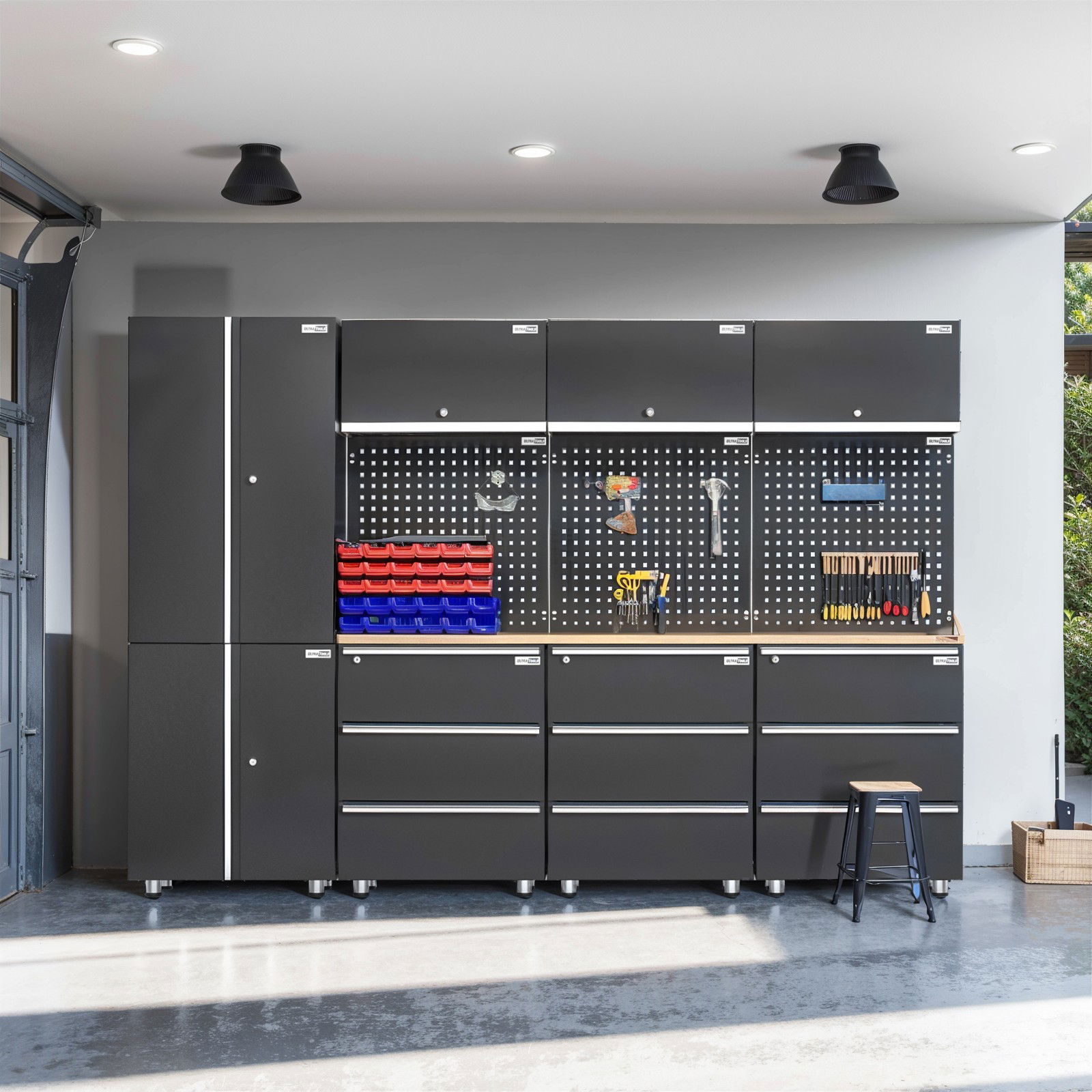 Shop Garage Workbench & Cabinet System - UltraTools 2710mm x 500mm x ...